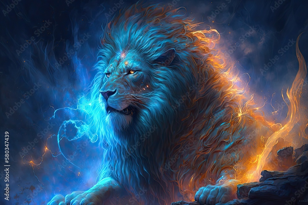 Cosmic Incarnation: Mystical Lion, Magical Creature of a Role-Playing ...