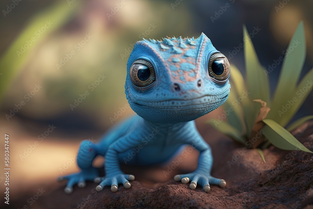 Cute & Adorable Blue Lizzard Comes to Life in a Children-Friendly ...