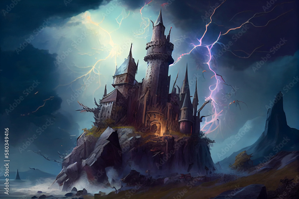 Wizards Tower A towering castle where a powerful wizard conducts ...