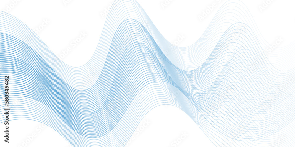 Abstract White and blue wavy lines and geometric design and modern grid ...