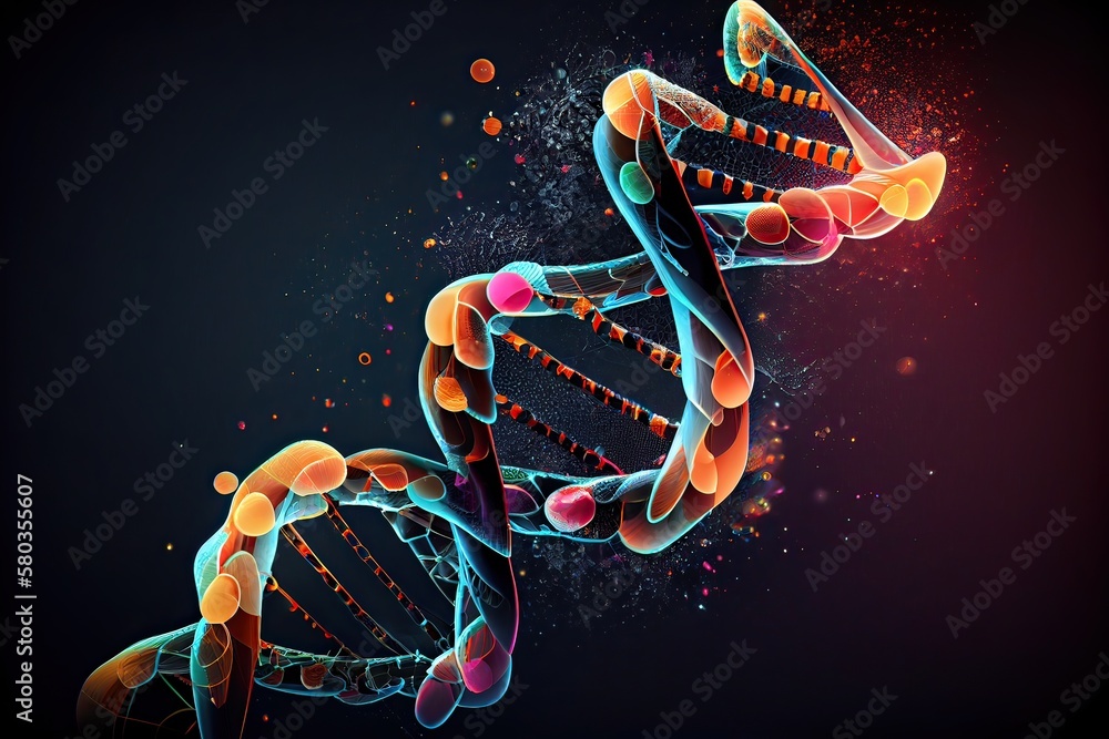 Molecule of DNA, double helix, 3D illustration. Genetic mutation and ...