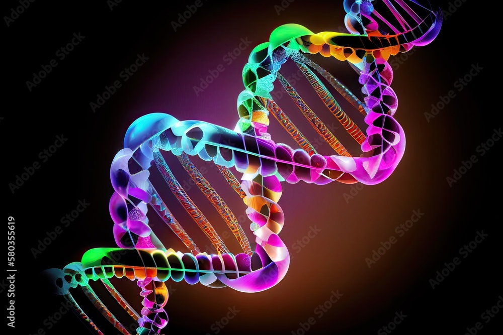 Molecule of DNA, double helix, 3D illustration. Genetic mutation and ...