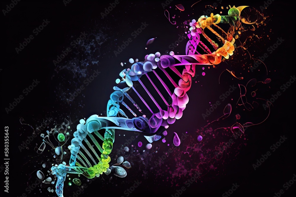 Molecule of DNA, double helix, 3D illustration. Genetic mutation and ...