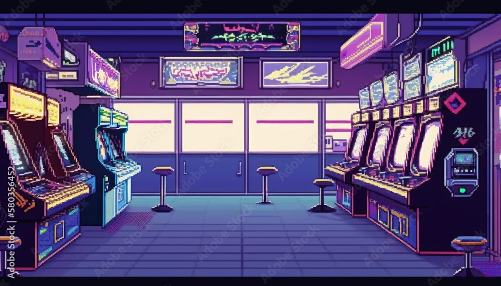 Arcade Room: A Nostalgic Journey Through 80s Pixel Art, 8-Bit Anime ...