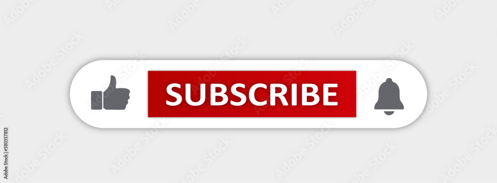 Like and subscribe button. Subscribe icon isolated on white background ...
