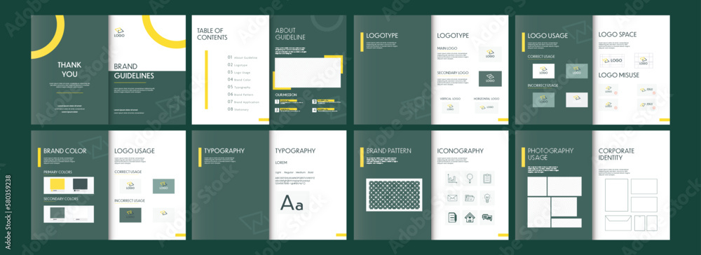 Brand Guidelines Templates Layout, Brand Book, Corporate Identity ...