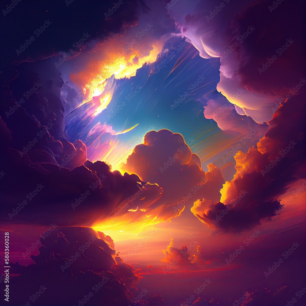 twilight sky and cloud background image. Dramatic sunset and sunrise ...