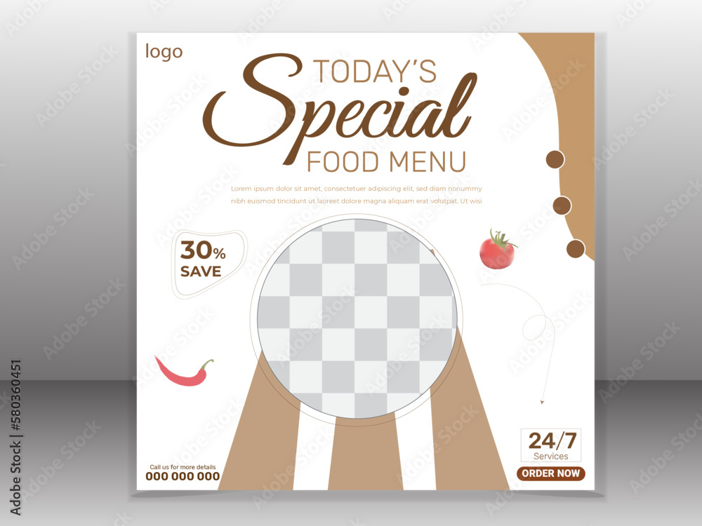 food social media post, special food offer template design, food menu ...
