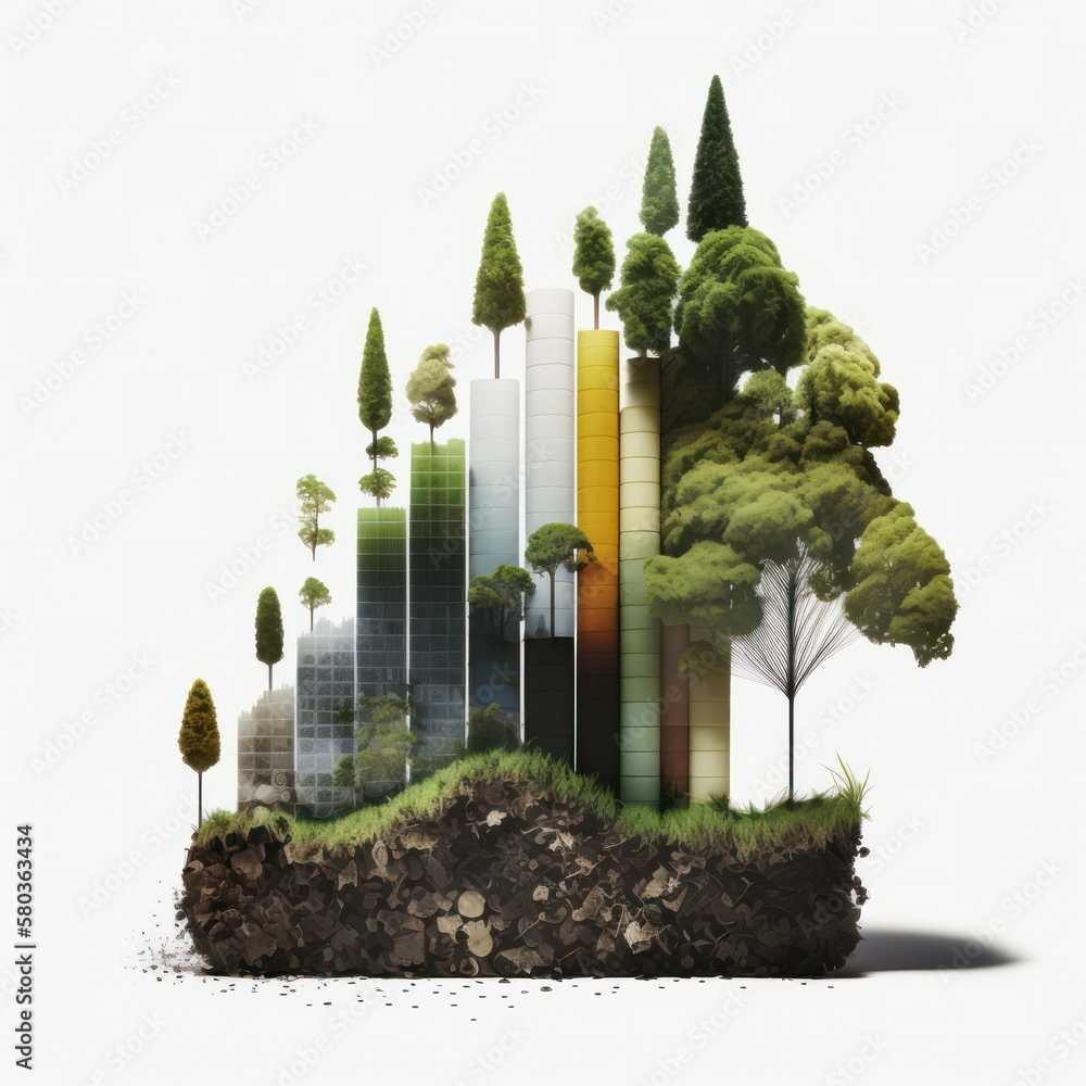 Corporate social and environmental responsibility represented by a bar ...