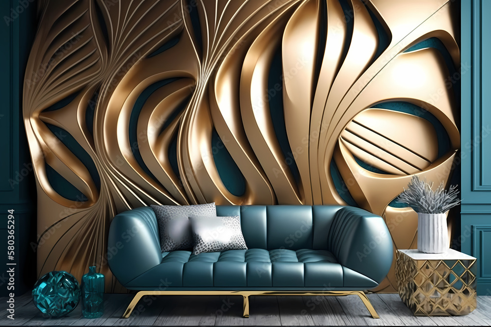 Geometric Patterns and Textures. Futuristic. Metallic Tones. Blue. Sci ...