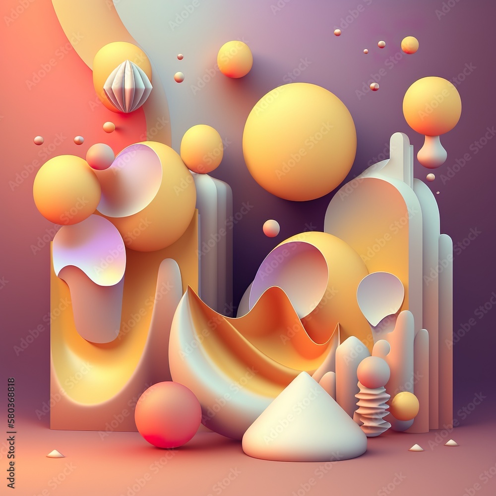 A surreal background featuring large, beautiful magic smooth abstract ...