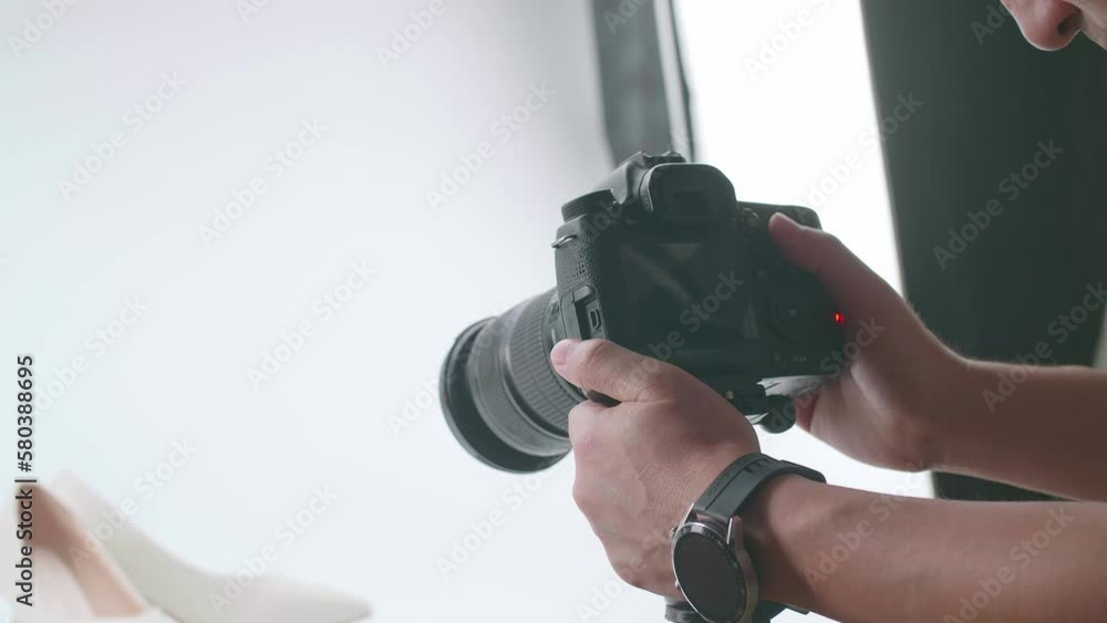 Close Up Of Camera'S Monitor Showing Photos Of Women'S Shoes While ...