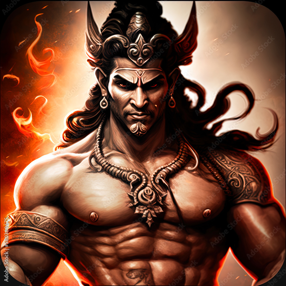 image of god with fire background, generative ai technology Stock ...