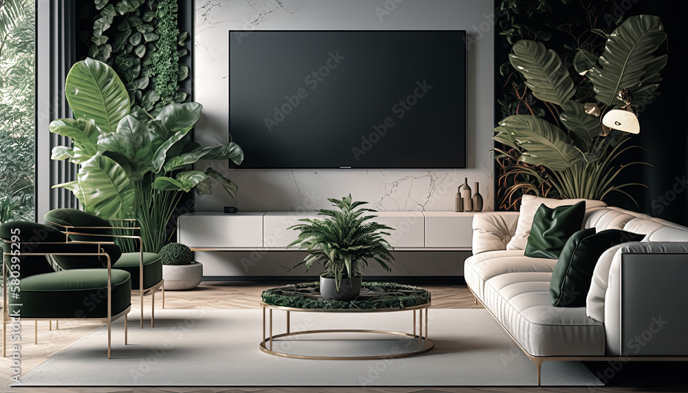 AI Generative Illustration of a Creative Photo of a sleek and modern TV ...