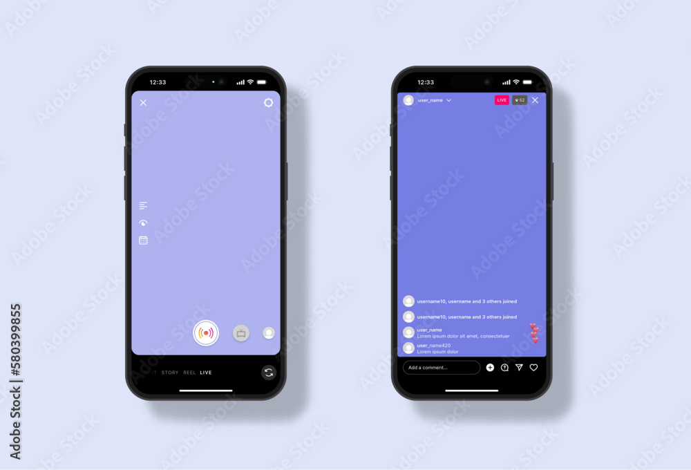 instagram mockup social media live streaming template , instagram live ...