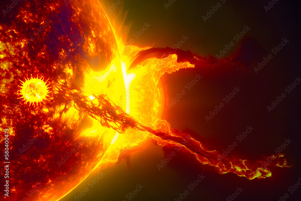 Solar Prominence Solar Powerful Flare And Magnetic Storms Plasma