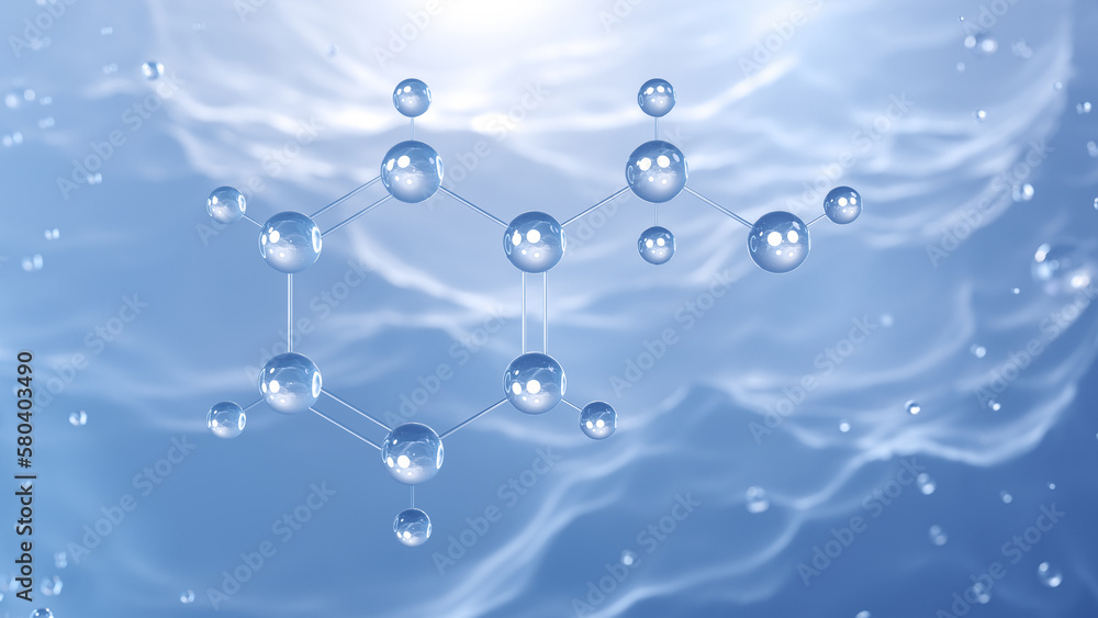 Photo & Art Print benzyl alcohol molecular structure, 3d model molecule ...