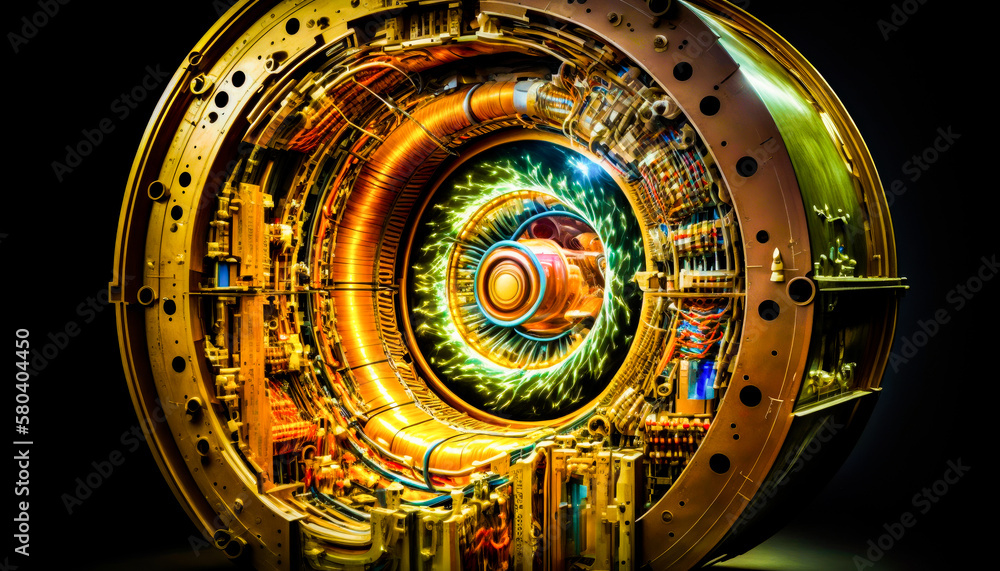 The large hadron collider, the largest particle accelerator in the world. Generative AI. Stock ...