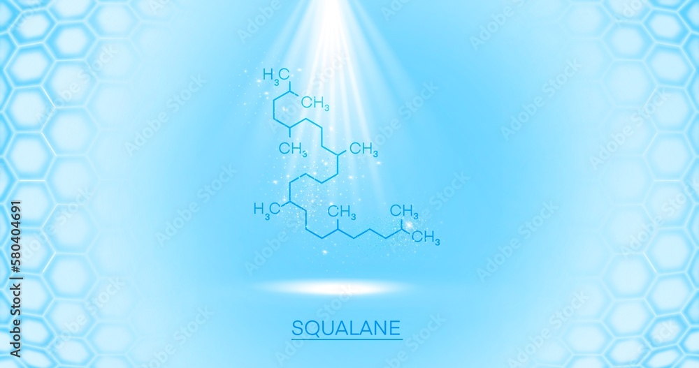 Squalane molecule on an interactive panel with spotlight, display.3d ...