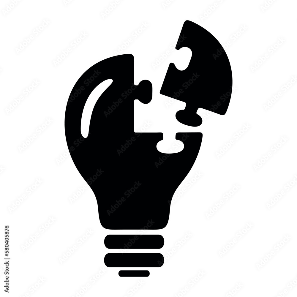 Solution icon vector with outline style isolated on white background ...