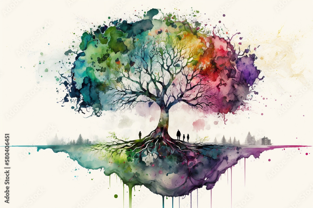 Tree Of Life Watercolor Painting Watercolour Painting ORIGINAL Artwork
