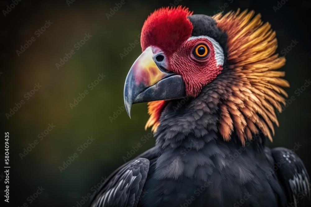 South American bird portrait of a king vulture in Costa Rica. A big ...
