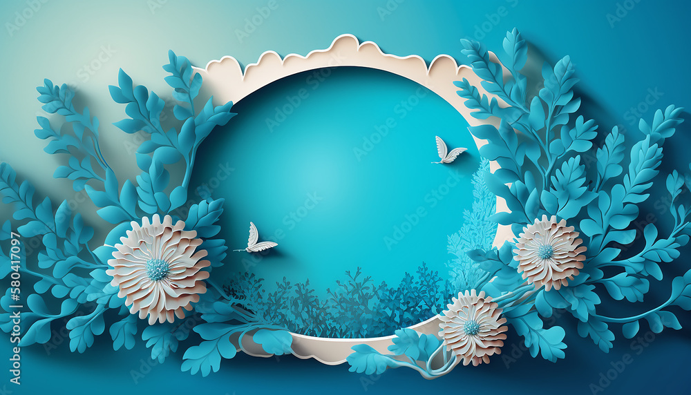 Blue background for a summer event invitation, inspiration for a card ...