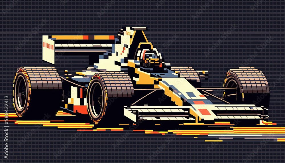 formula 1 race 8 bit pixel art style Stock Illustration | Adobe Stock