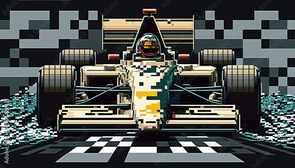 formula 1 race 8 bit pixel art style Stock Illustration | Adobe Stock