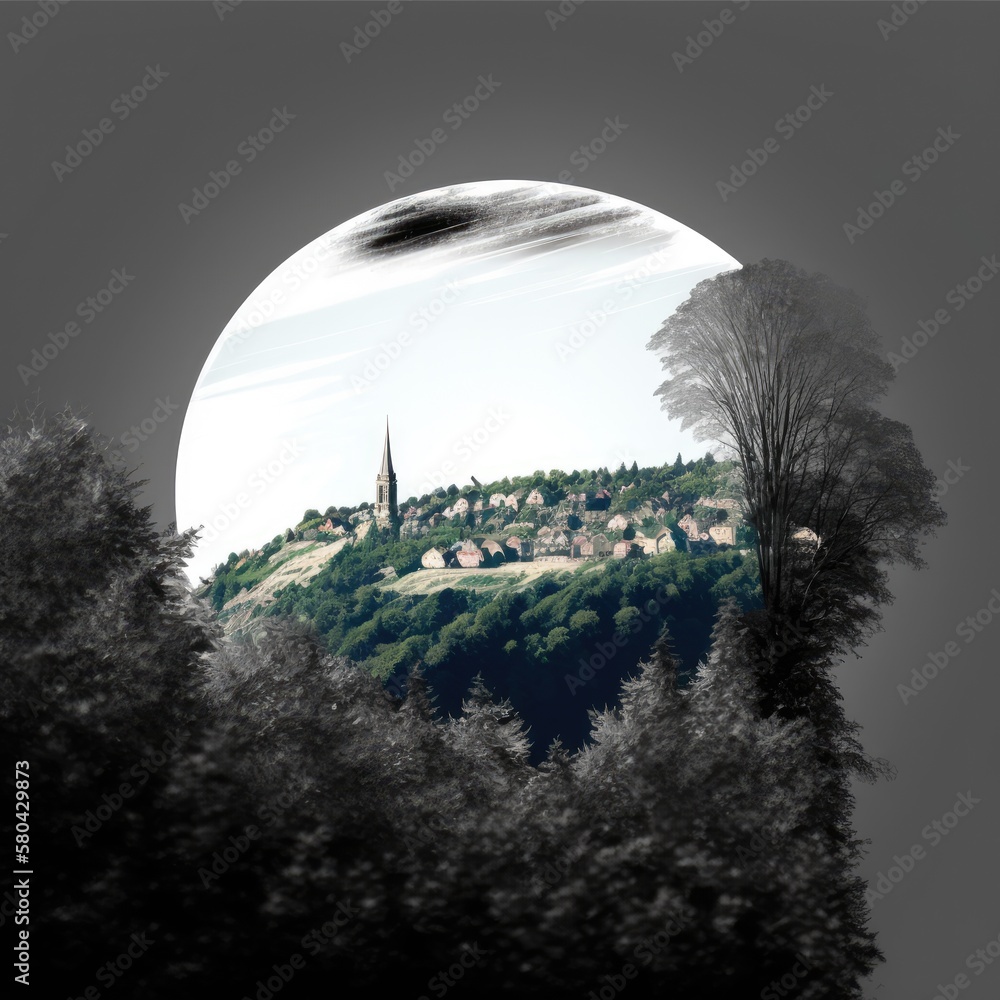 Round Logo Design in Black and White with Intricate Mortolios Image for ...