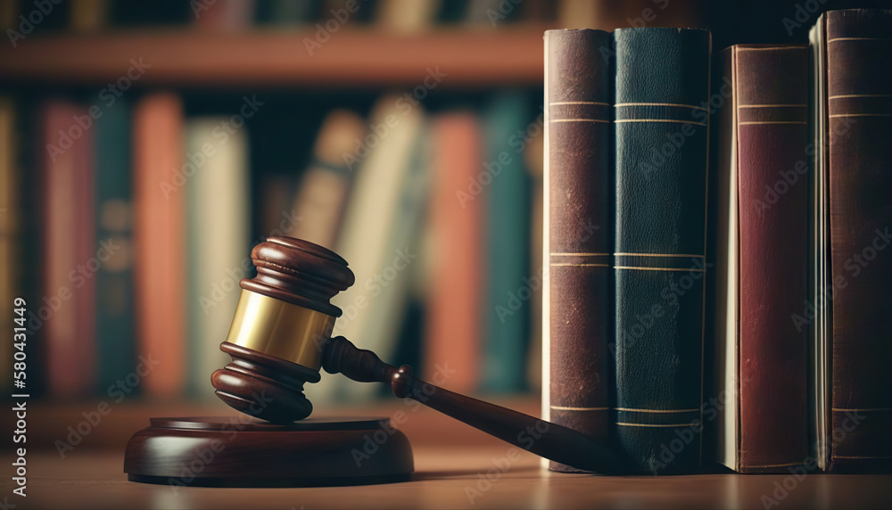 Wooden judge gavel in library. Law concept of Judiciary, Jurisprudence ...