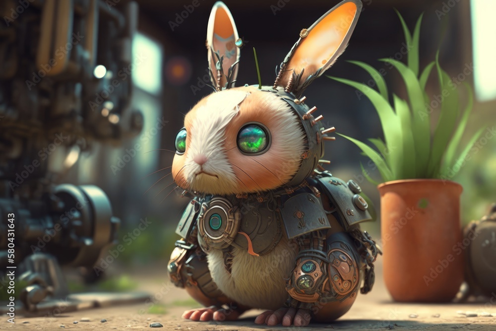 nIntricate, Insanely Detailed Robot Bunny Toy with Carrot - Perfect ...