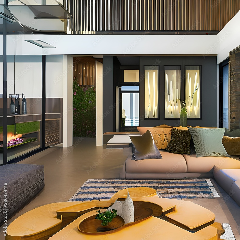 A modern house with a fun and funky interior design 2_SwinIRGenerative ...
