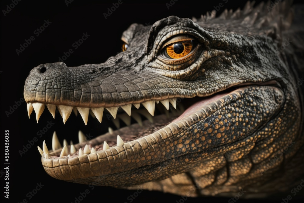 In the Pampas del Yacuma, Bolivia, a close up of the head of a Black ...