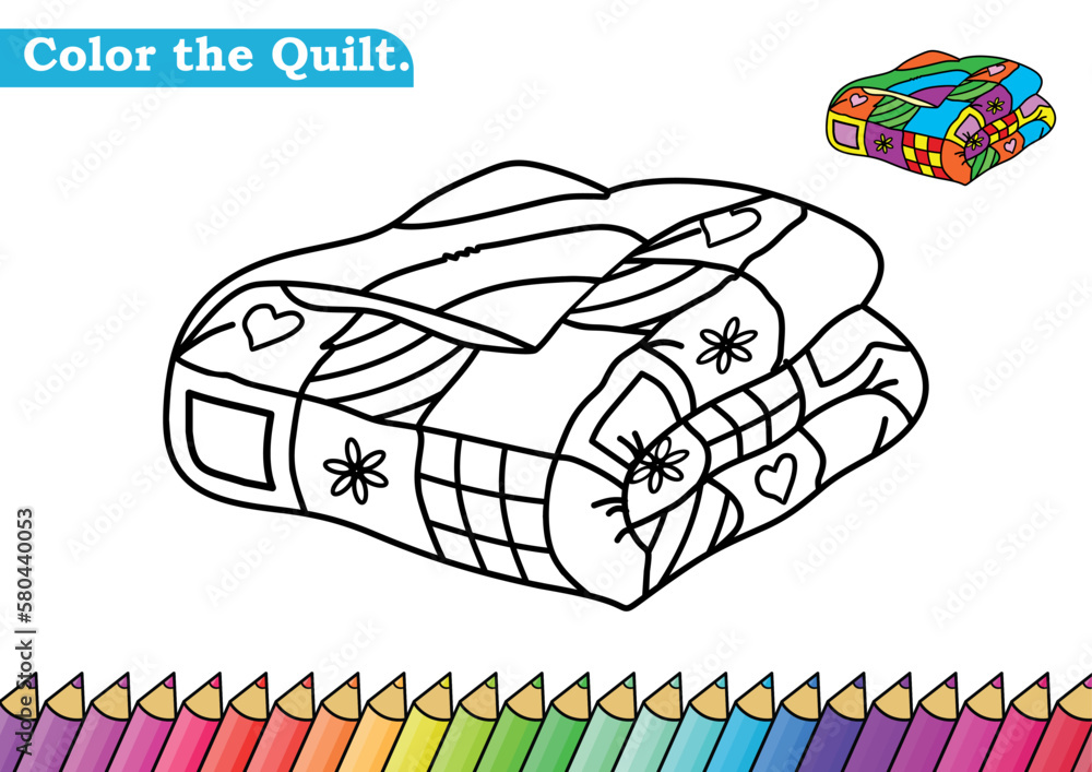 Quilt coloring page. isolated coloring book. color pages for kids ...