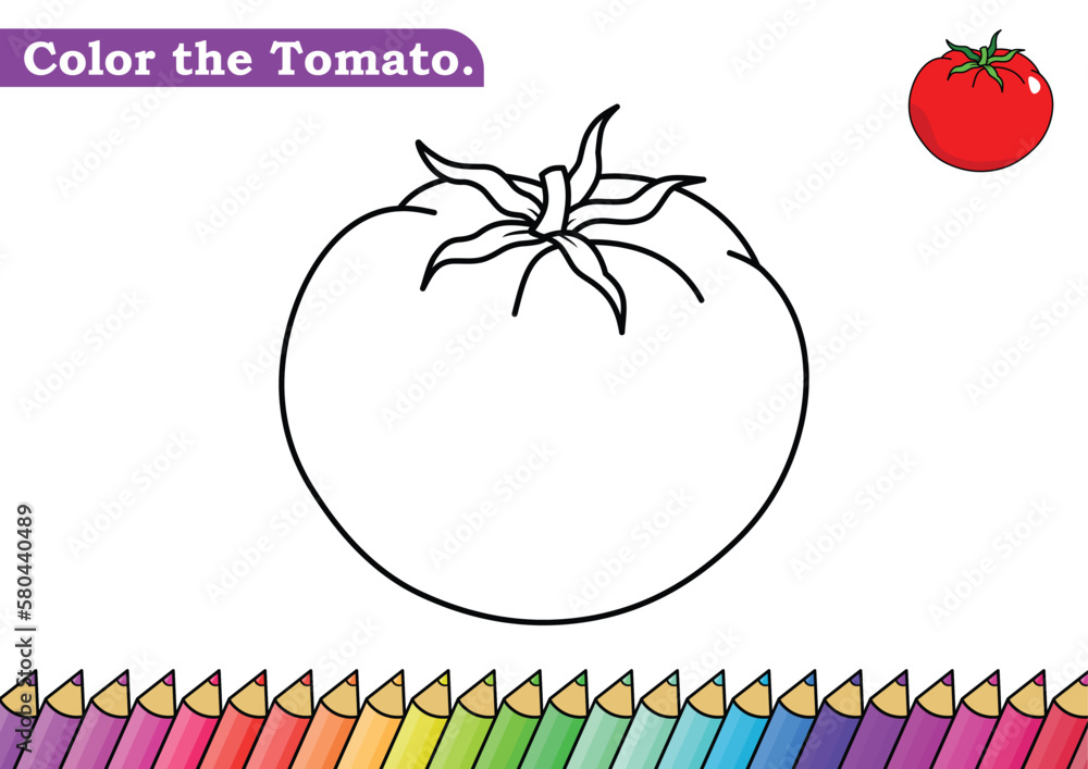 Tomato coloring page. isolated coloring book. color pages for kids ...