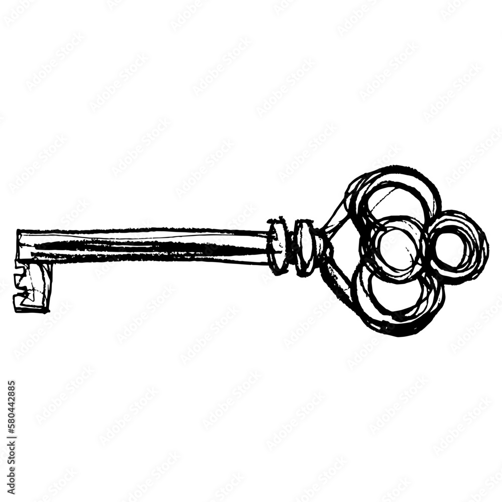Vintage Skeleton Key Sketch