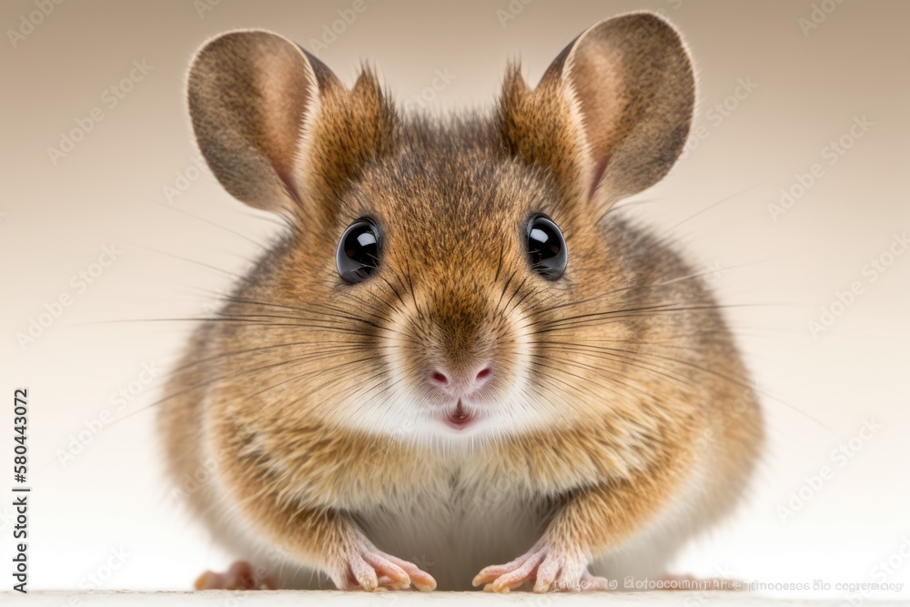 Cute Funny Wood mouse (Apodemus sylvaticus) with cute brown eyes ...