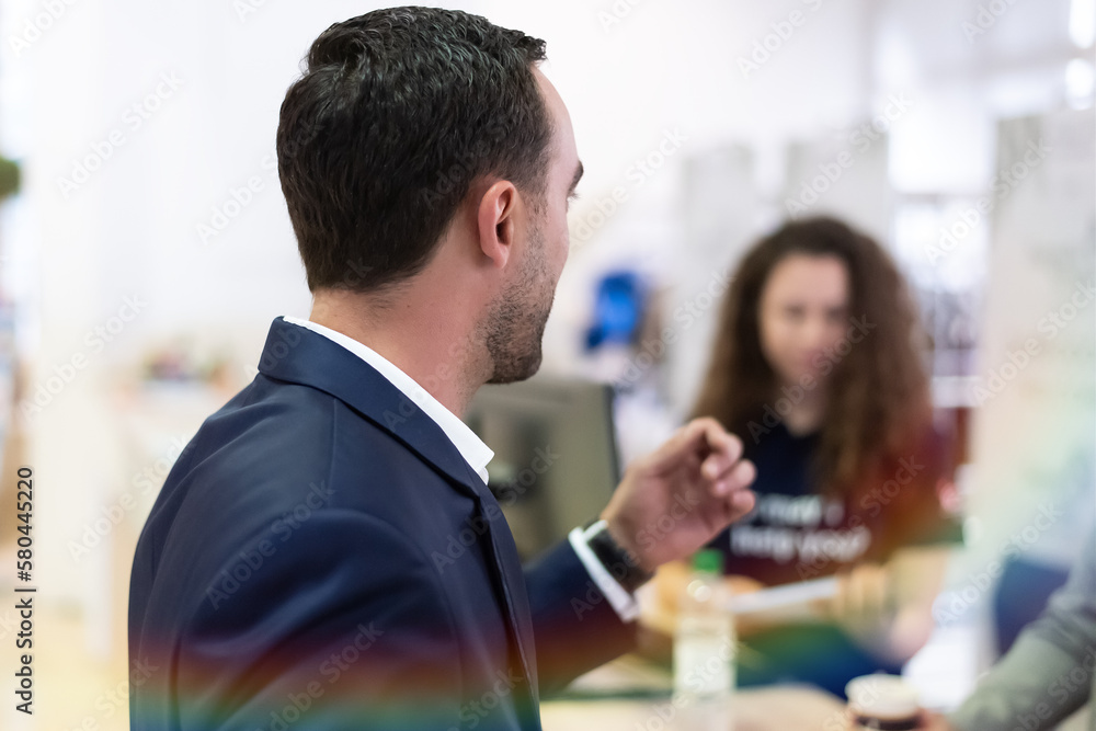 Foto de Checking in on a conference congress forum event, registration ...