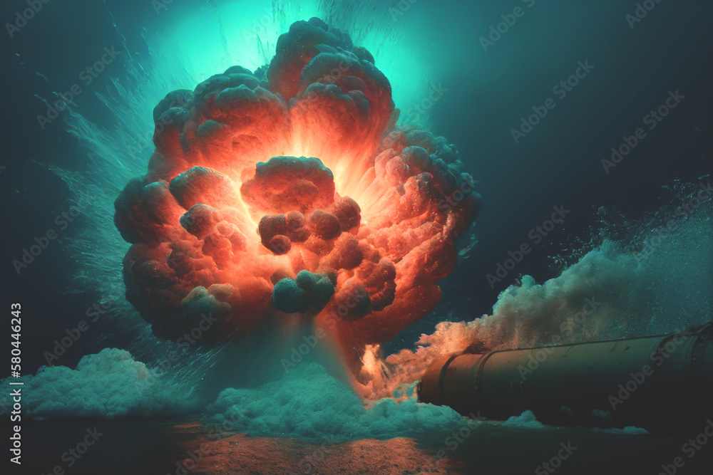 Pipeline explosion underwater, Gas pipeline fire boils underwater ... Pipeline explosion underwater, Gas pipeline fire boils underwater ...