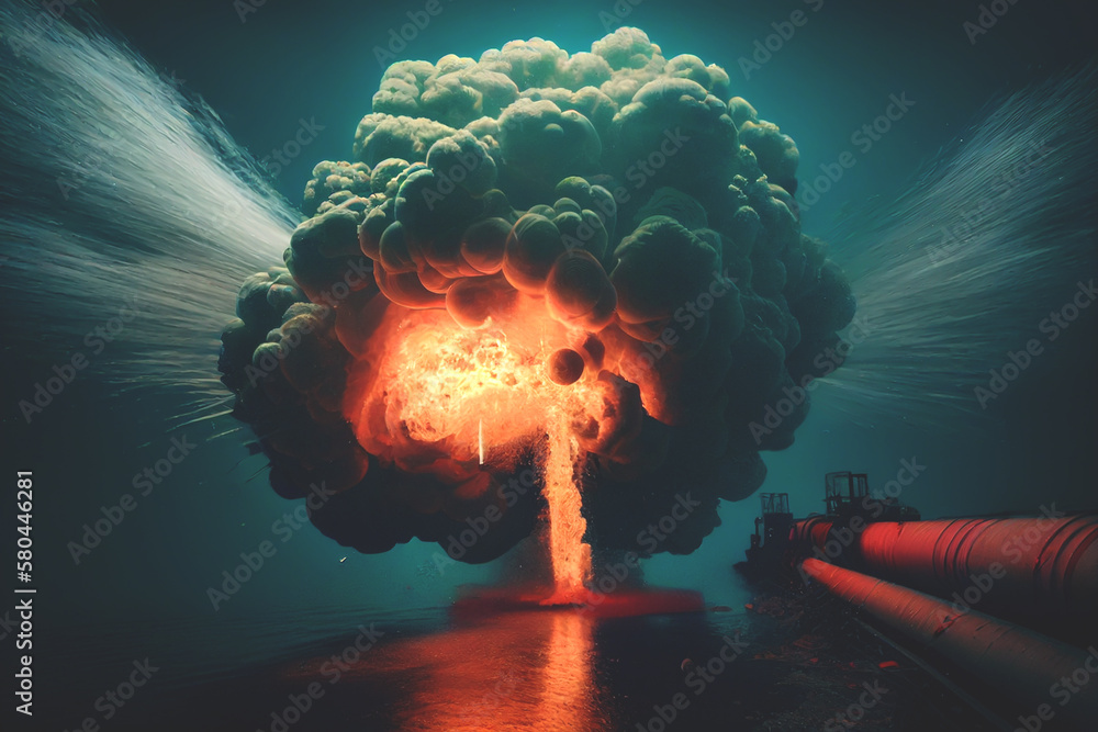 Gas Pipeline explosion in sea. Gas pipeline fire boils underwater ... Gas Pipeline explosion in sea. Gas pipeline fire boils underwater ...