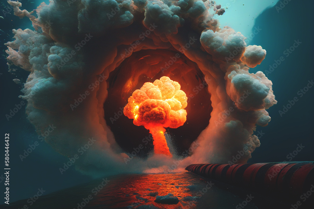 Gas Pipeline explosion in sea. Gas pipeline fire boils underwater ... Gas Pipeline explosion in sea. Gas pipeline fire boils underwater ...
