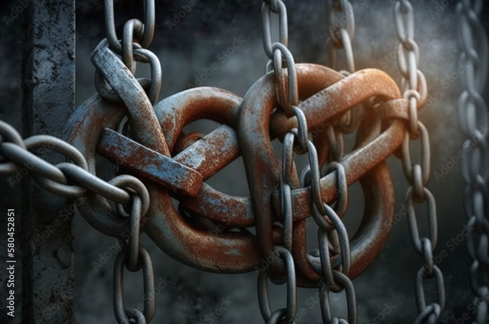 Freedom from oppression visual illustration with chains Stock ...