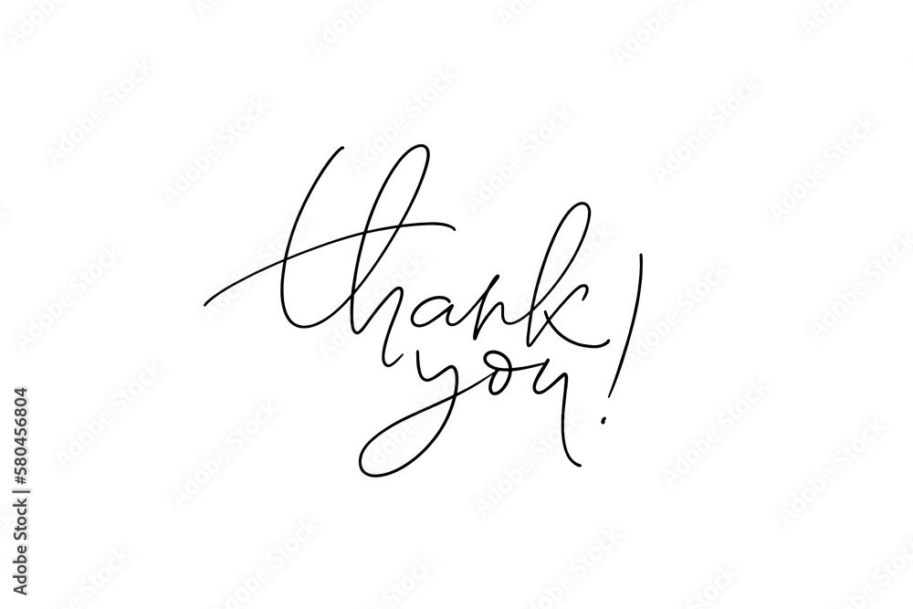 Poster Thank you hand drawn vector modern calligraphy – Tableau ...