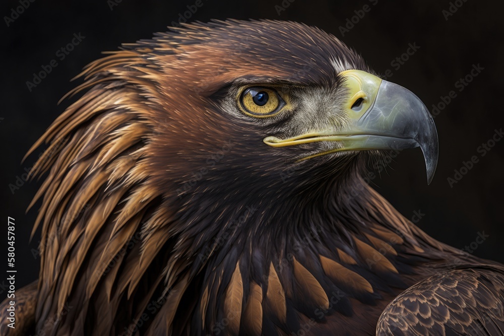 Imperial eagle portrait. A close up of the face of an imperial eagle ...