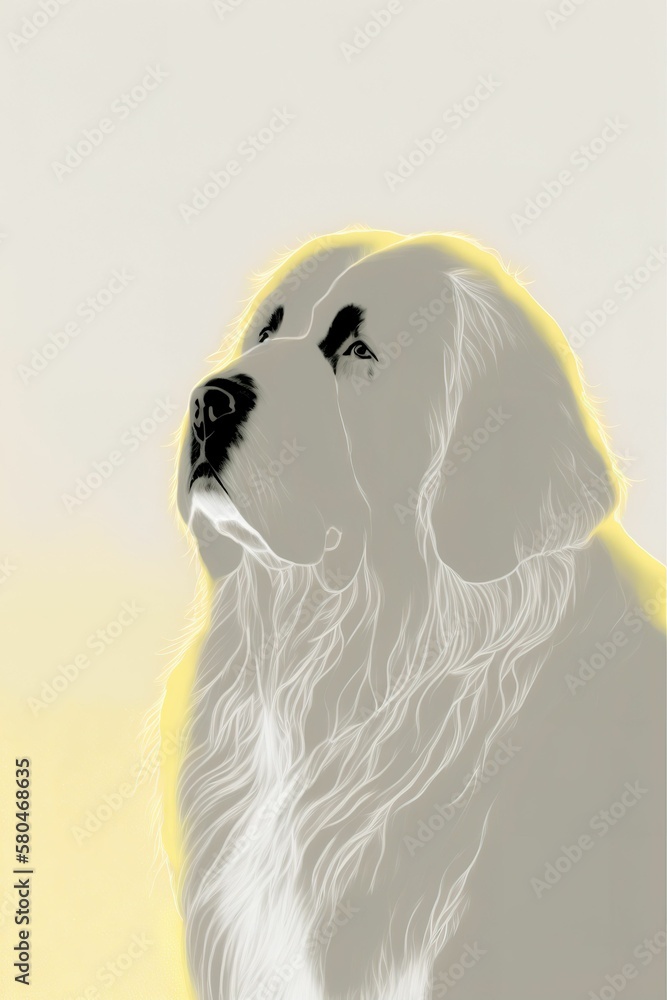 portraits of Dogs profile drawings Illustration vector pet poster ...