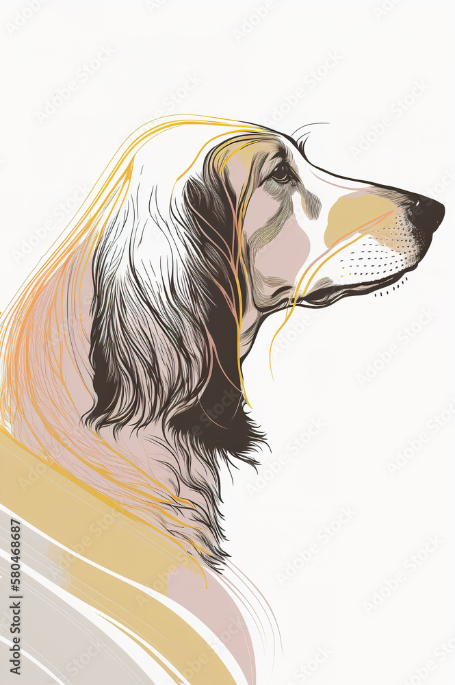 portraits of Dogs profile drawings Illustration vector pet poster ...