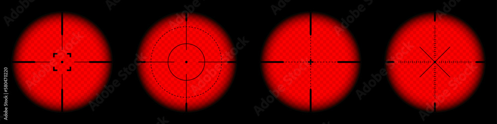 Various weapon thermal infrared sights, sniper rifle optical scopes ...