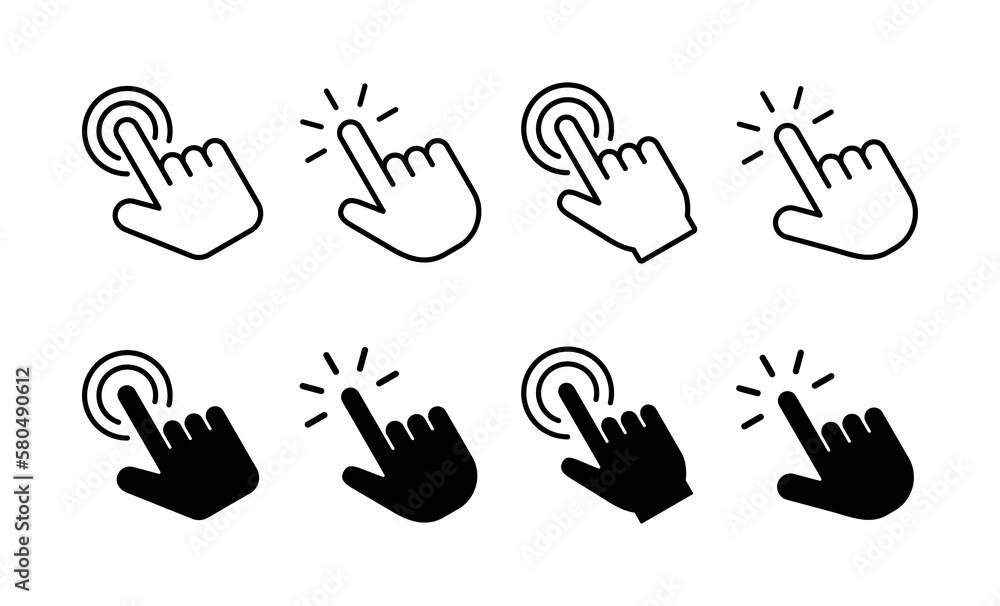 Hand click icon vector for web and mobile app. pointer sign and symbol ...