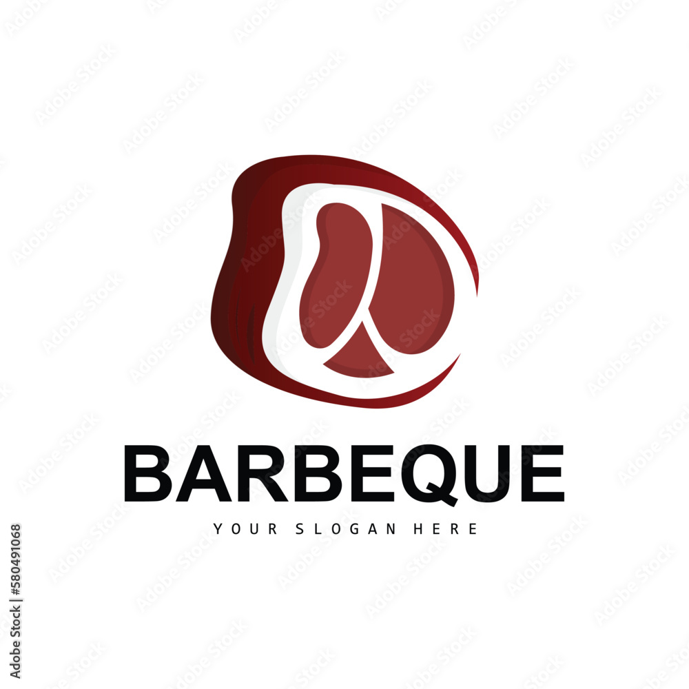 Meat Logo, Smoked Beef Vector, BBQ Grill Baberque Logo Design And ...